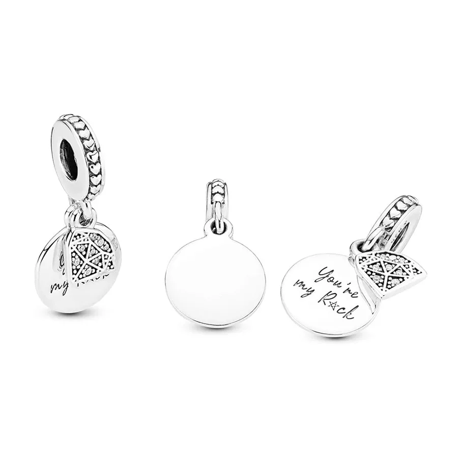 Mua Hạt Vòng Charm Nữ Pandora Youre My Rock Silver Dangle With Clear ...