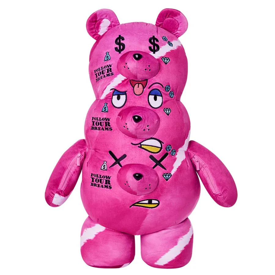 Balo Sprayground Bear 3 Headed Bear BP Teddy Màu Hồng | Vua Hàng Hiệu
