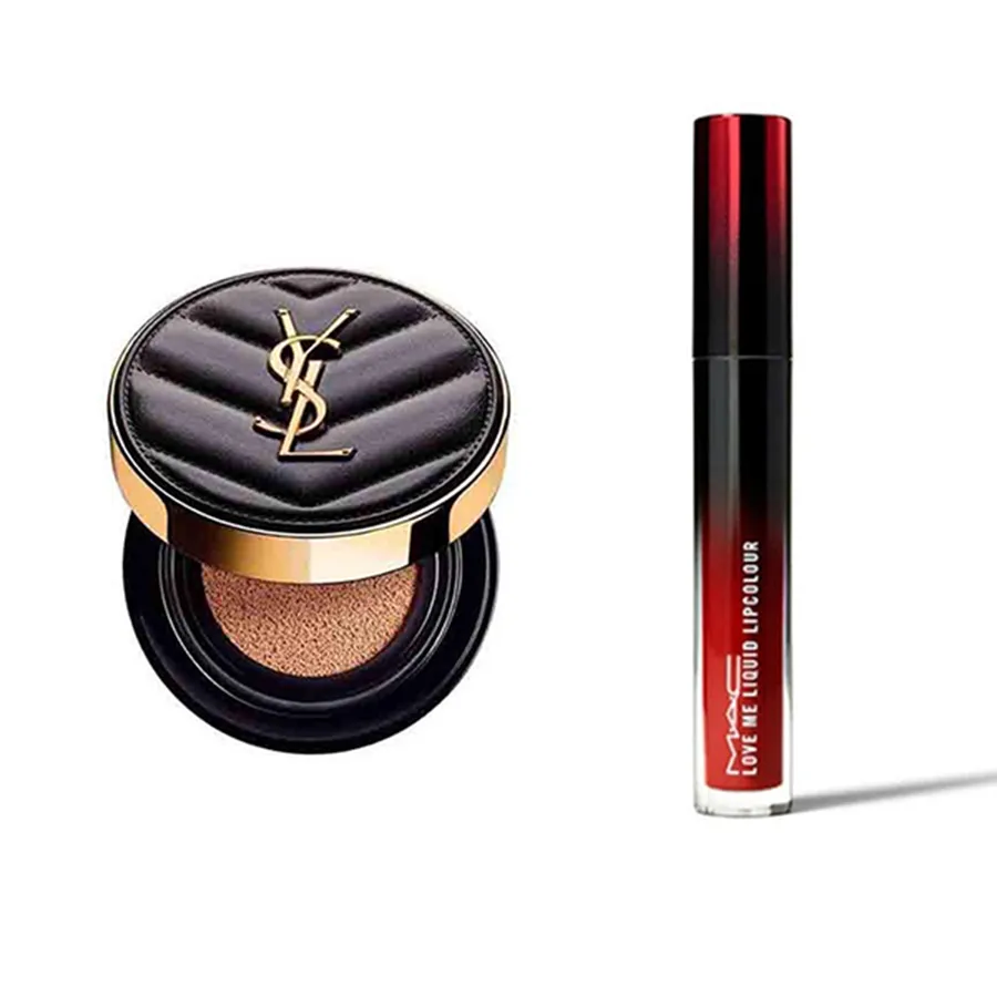 Combo Phấn Nước Yves Saint Laurent YSL Le Cushion Encre De Peau Luminous Matte Mini 5g+ Son MAC ...