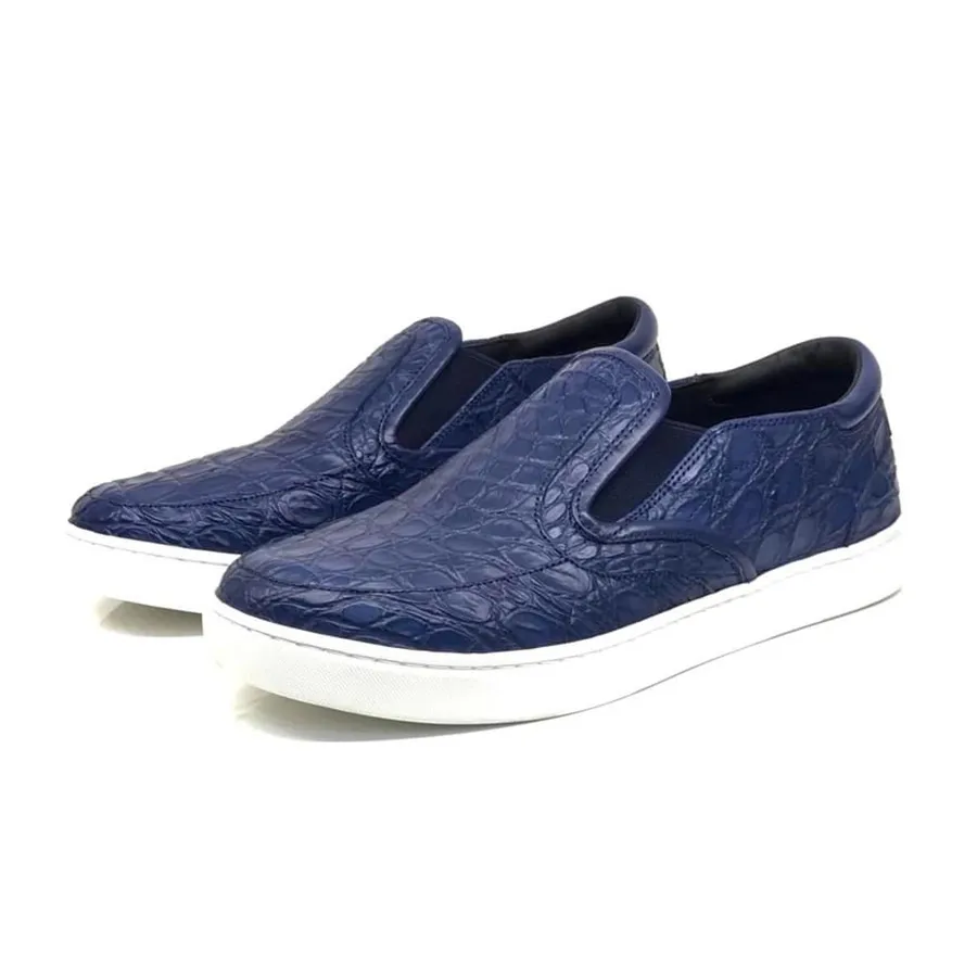 Giày Slip On Dolce & Gabbana D&G Crocodile Trainers Màu Xanh Đậm Size 6 ...