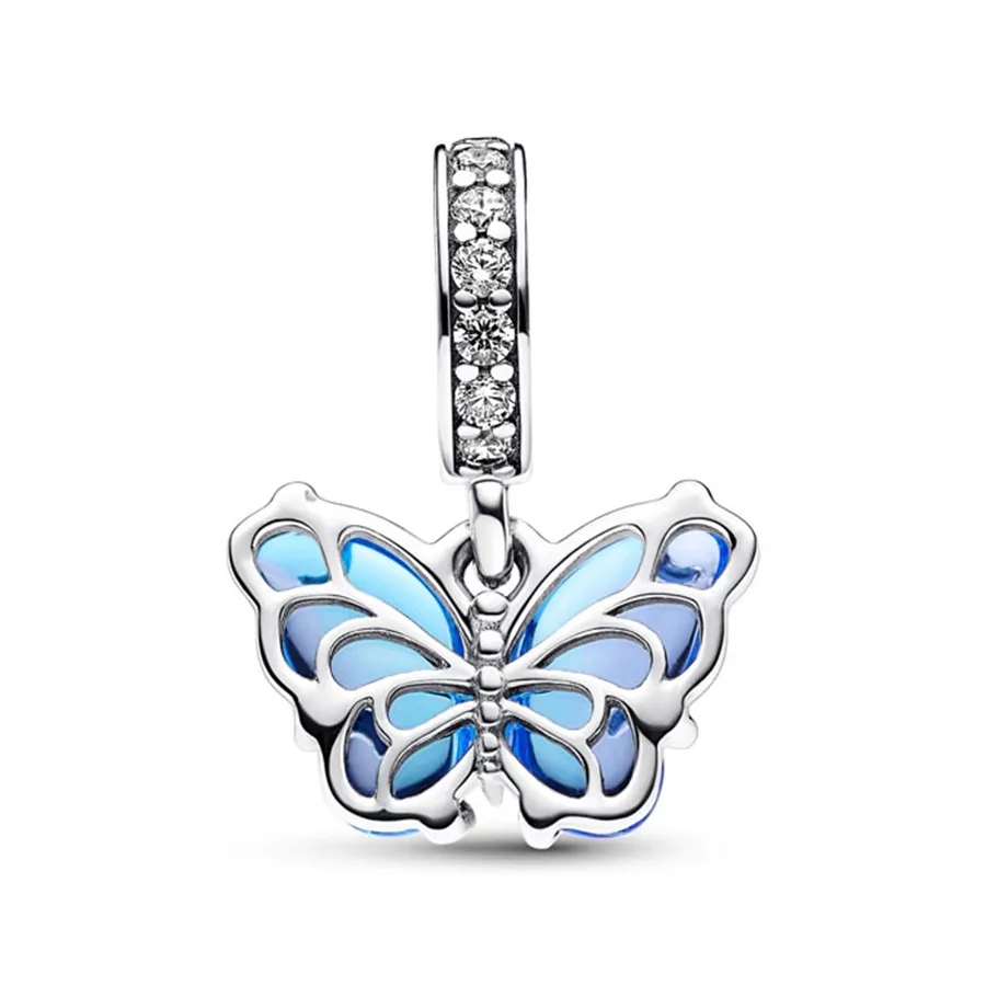 Hạt Vòng Charm Pandora Butterfly 792698C01 Màu Xanh Bạc | Vua Hàng Hiệu