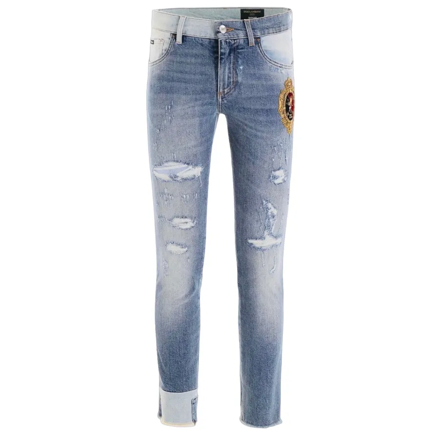Quần Jean Nam Dolce & Gabbana D&G Wash Tag Skinny Distressed Patchwork ...