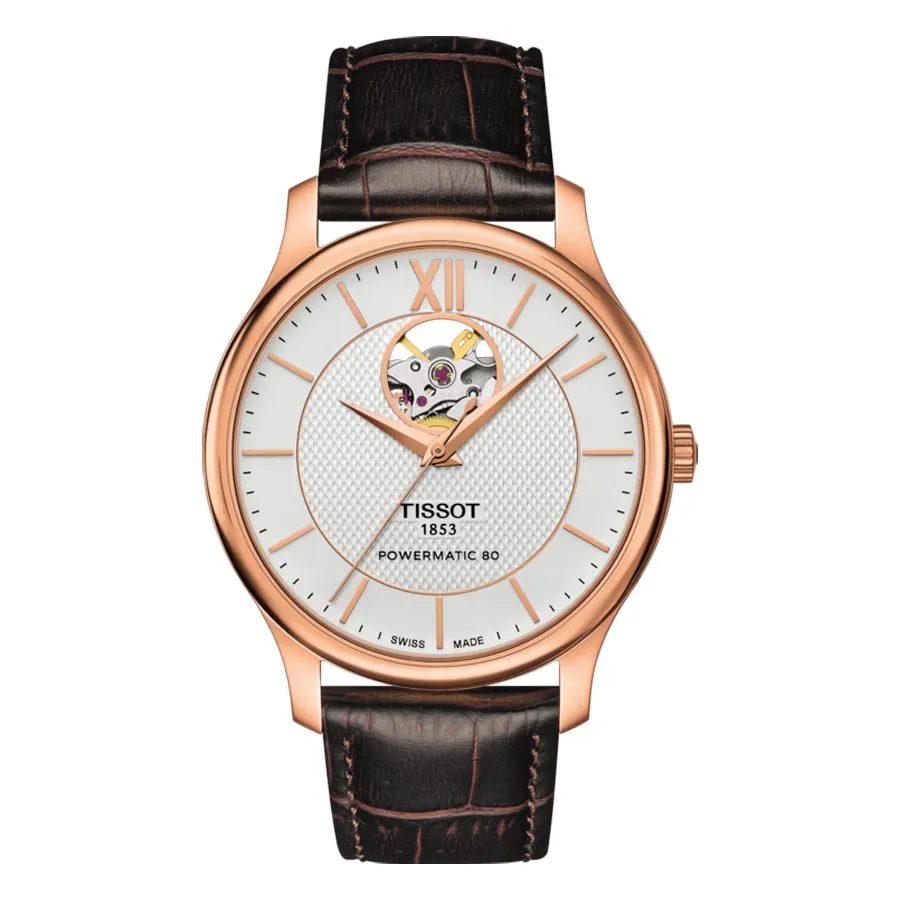 Mua Đồng Hồ Nam Tissot Automatic Tradition Powermatic 80 Open Heart T063.907.36.038.00 Màu Nâu ...