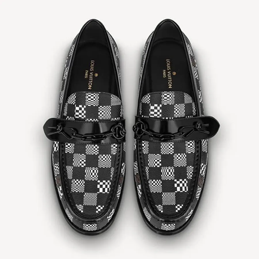 Mua Giày Lười Nam Louis Vuitton LV Loafers Line Black X White 1A8PZV ...