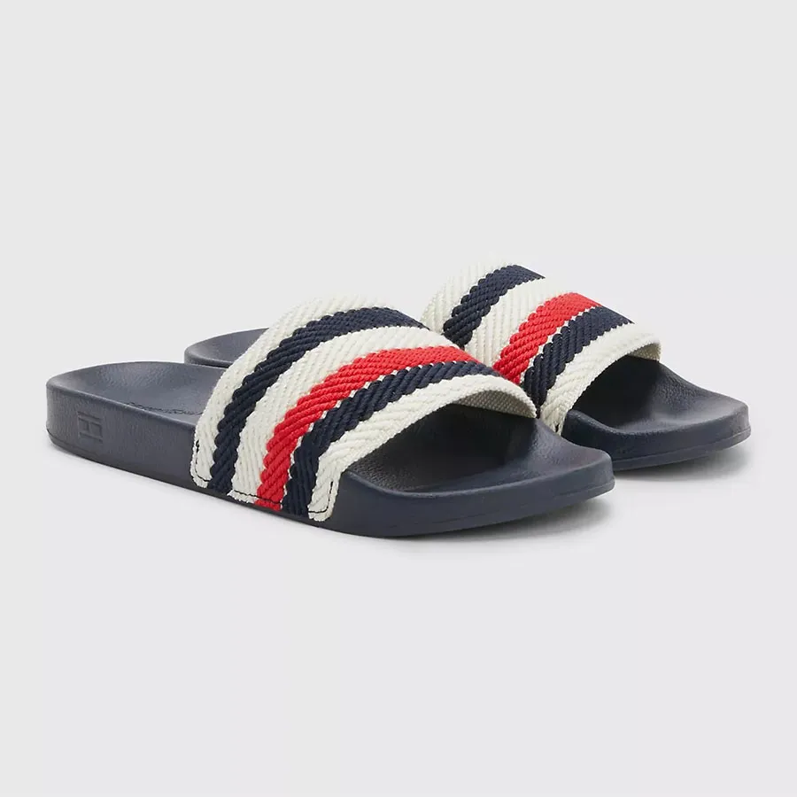 Mua Dép Tommy Hilfiger Logo Stripe Pool Space Blue FW0715 Màu Xanh Navy ...