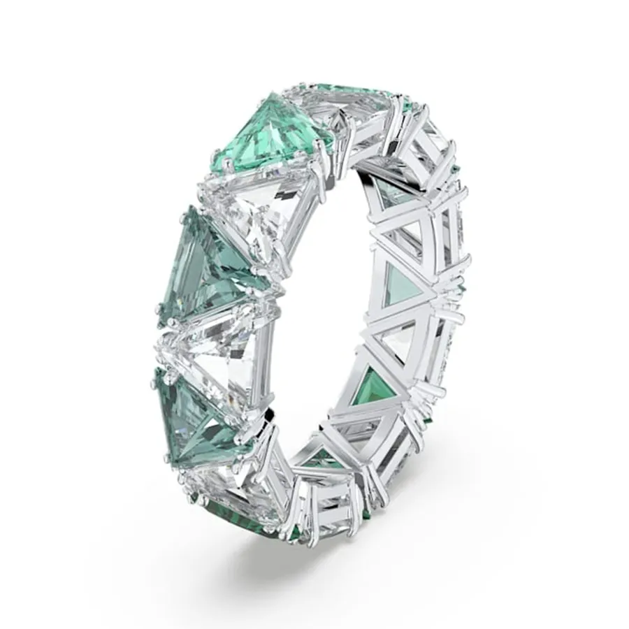 Nhẫn Nữ Swarovski Ortyx Cocktail Ring Triangle Cut, Green, Rhodium ...
