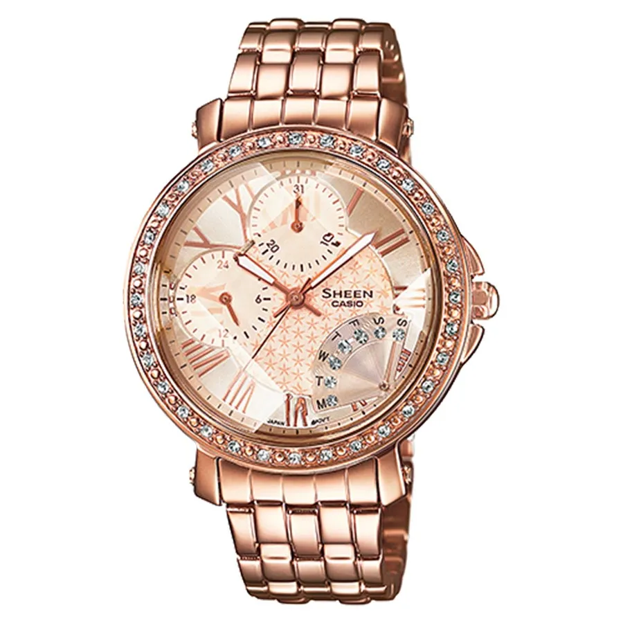 Đồng Hồ Nữ Casio Sheen Quartz SHN-3011PG-9A Women Watch Màu Vàng Hồng ...