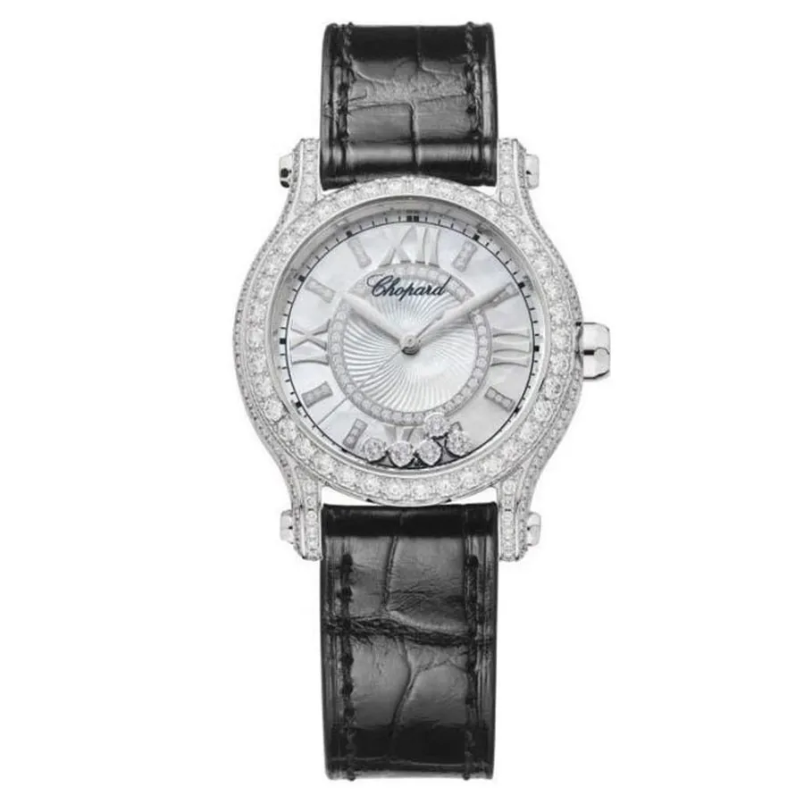 Đồng Hồ Nữ Chopard Happy Sport 274302-1001 Auto 18K Diamonds 30mm Màu Đen Trắng | Vua Hàng Hiệu