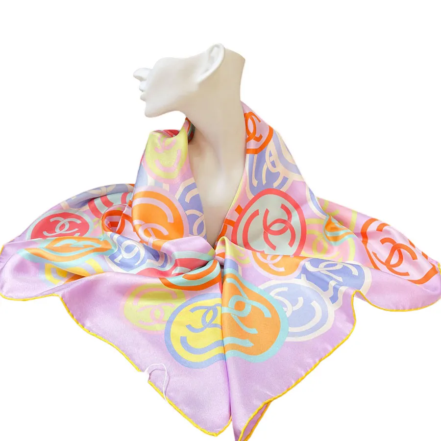 Khăn Nữ Chanel CC Multi-Color Silk Scarf Phối Màu | Vua Hàng Hiệu