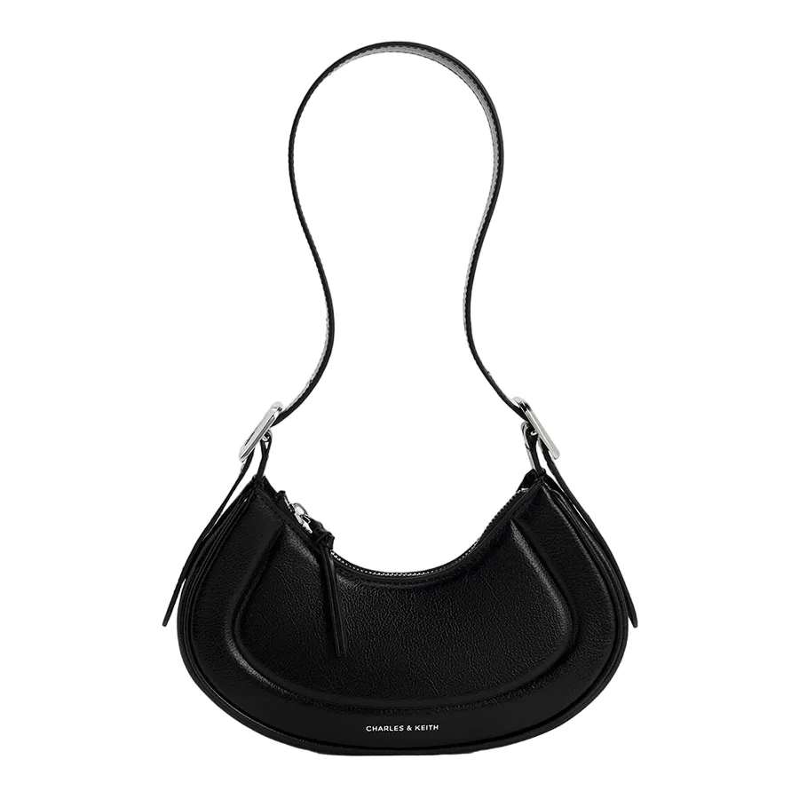 Túi Đeo Vai Nữ Charles & Keith CNK Petra Curved Shoulder Bag Noir ...