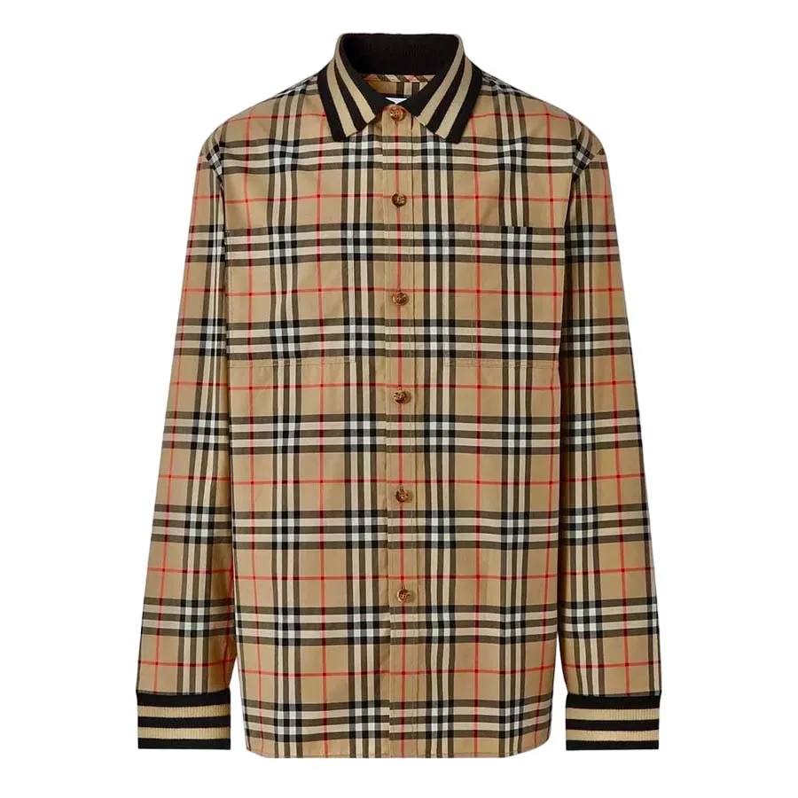Áo Sơ Mi Nam Burberry Poplin Shirt With Tartan Pattern 8050131 Phối Màu ...