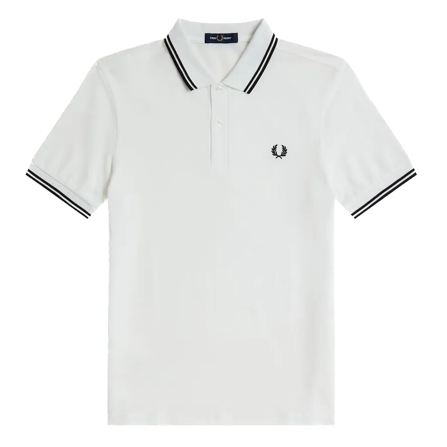 Áo Polo Nam Fred Perry Twin Tipped Short-Sleeved Polo Shirt M3600 Màu Trắng Size M | Vua Hàng Hiệu