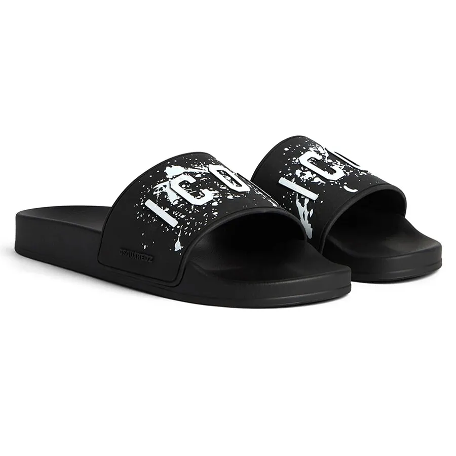 Dép Nam DSquared2 Black Icon Slip-on Slides FFM0023172055732124 Màu Đen ...