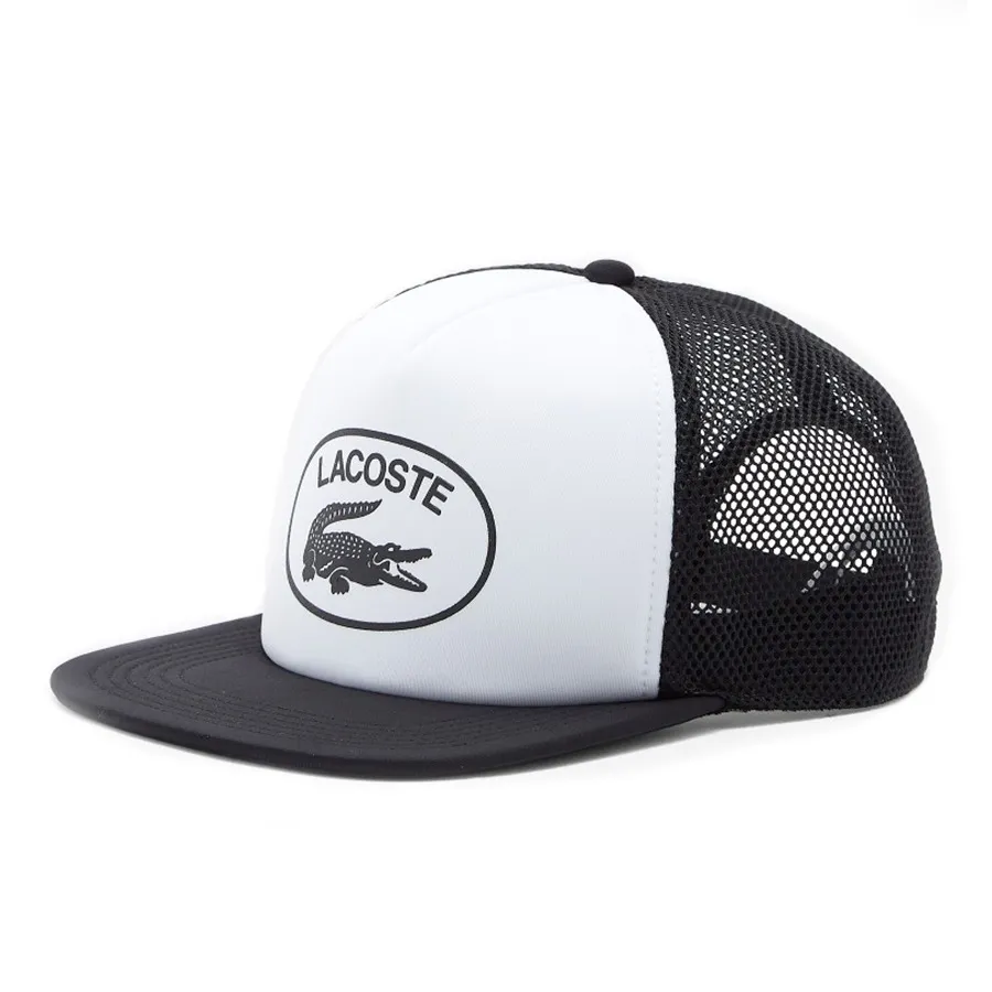 Mũ Lacoste Mesh And Neoprene Logo Cap RK0236 258 Màu Đen Trắng | Vua ...