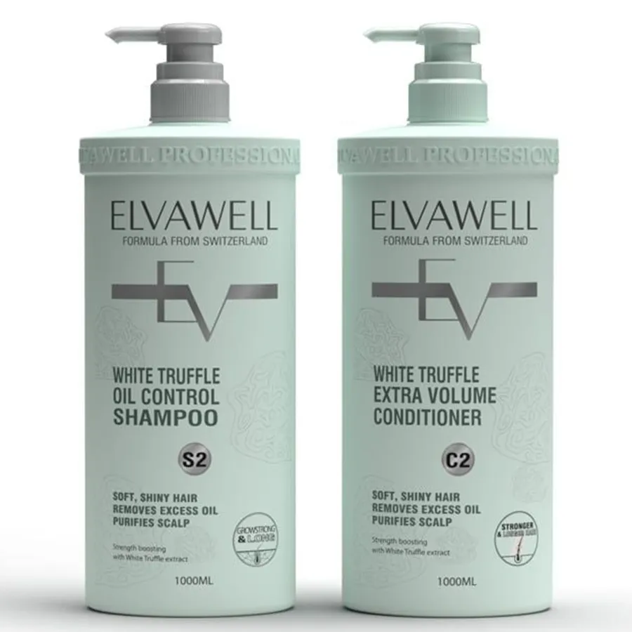 Set Dầu Gội Giảm Rụng Tóc Sạch Dầu Bết Elvawell (1000ml x2) | Vua Hàng Hiệu