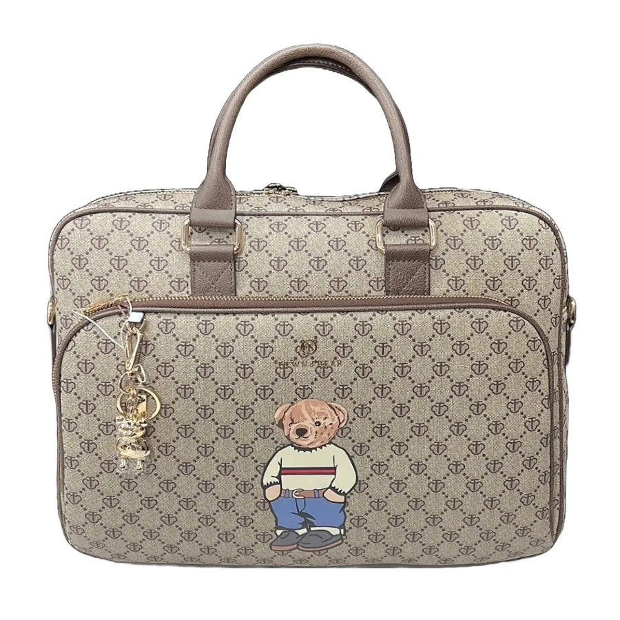 Túi Đựng Laptop TTWN BEAR TN3609 TN3607 Màu Xám Phối Nâu | Vua Hàng Hiệu