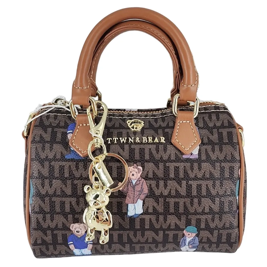 Túi Trống Nữ TTWN BEAR TN2637 Logo Chữ Màu Nâu Đậm | Vua Hàng Hiệu