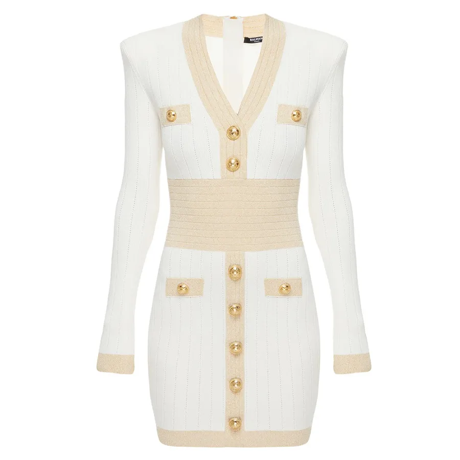 Váy Nữ Balmain In White AF1R8060KD74 Màu Trắng Size 40 | Vua Hàng Hiệu