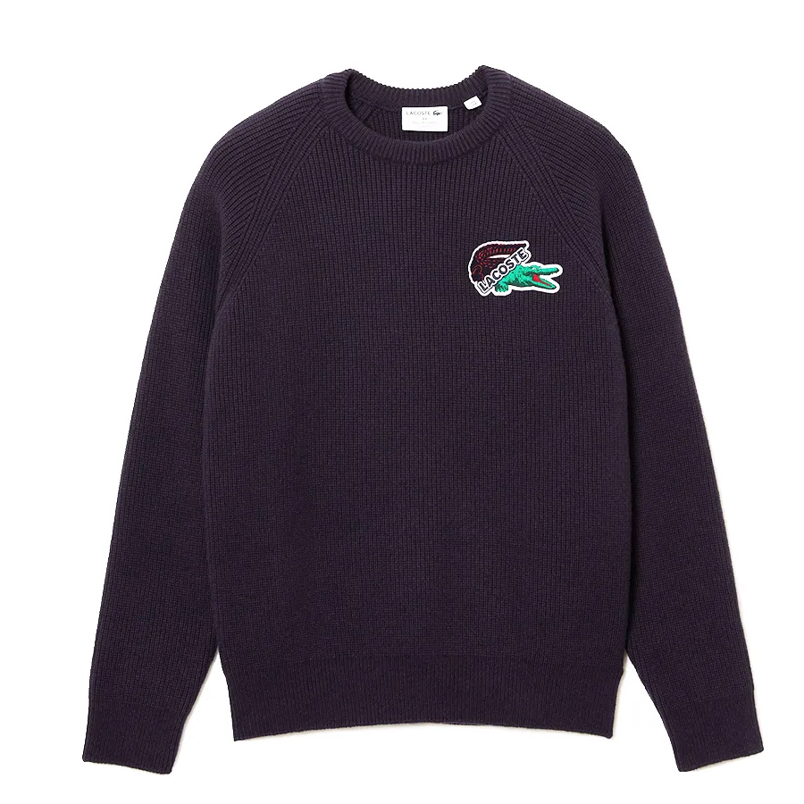 Áo Len Nam Lacoste Men's Crocodile Sweater AH0734 166 Màu Xanh Navy ...