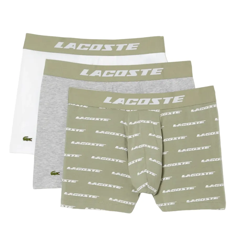 Set 3 Quần Lót Nam Lacoste 3-Pack Contrast Waist Trunks 6H5943 - GC9 Phối Màu Size S | Vua Hàng Hiệu