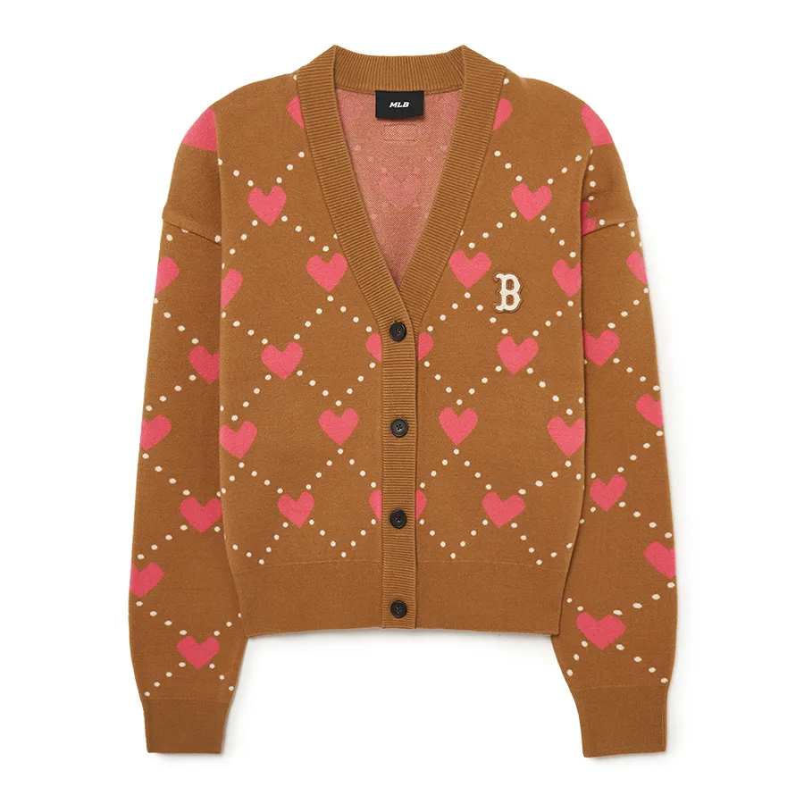 Áo Cardigan Nữ MLB Heart Cropped Cardigan Boston Red Sox 3FKCH0234 ...