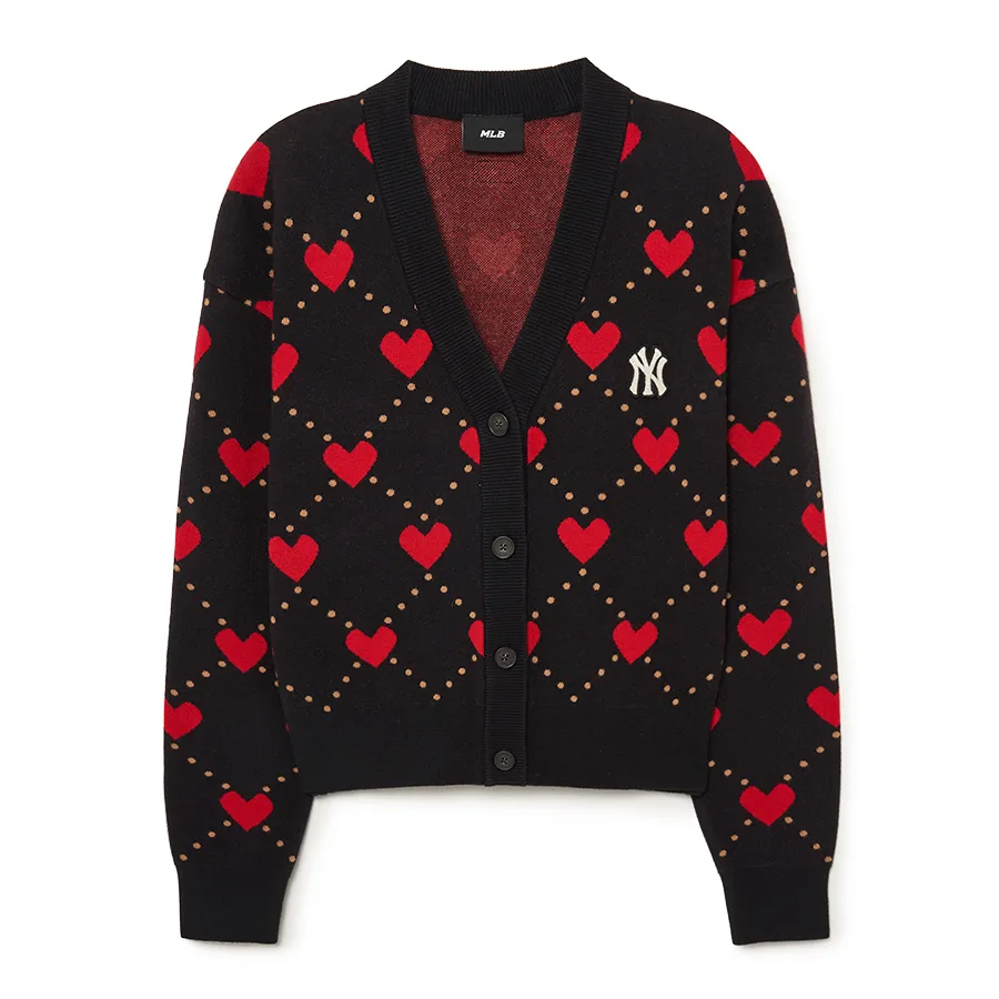 Áo Cardigan Nữ MLB Heart Cropped Cardigan New York Yankees 3FKCH0234 ...