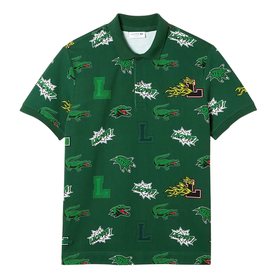 Áo Polo Nam Lacoste Regular Fit Crocodile Print PH 1464 PZ1 Màu Xanh Lá ...