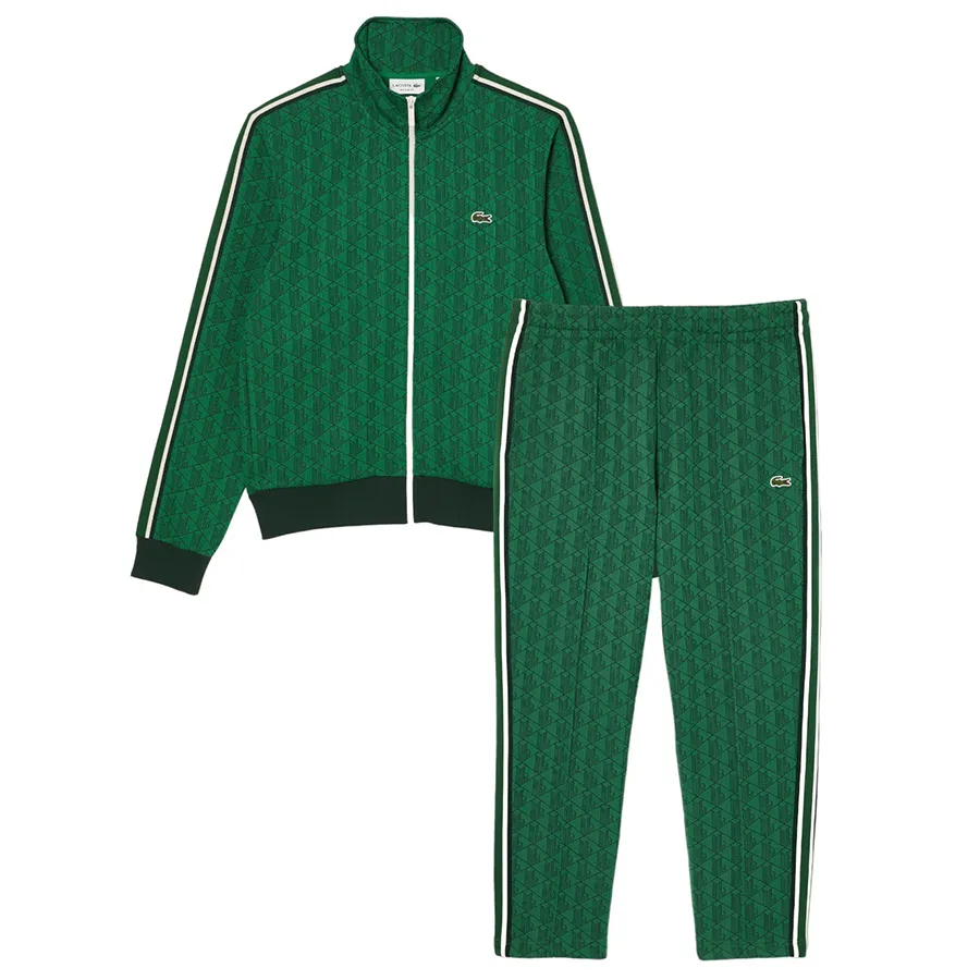 Bộ Quần Áo Nỉ Nam Lacoste Sweatsuit Paris Monogram Zip-Up Green SH1368 ...