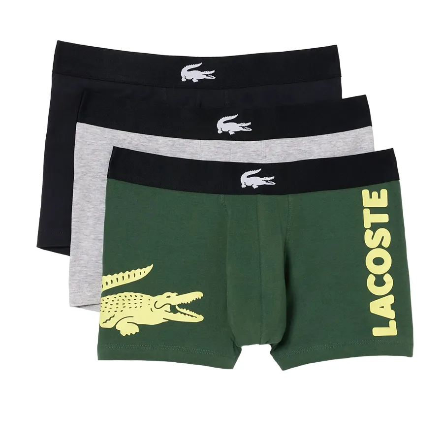 Set 3 Quần Lót Nam Lacoste Trunks Boxers 3-Pack 5H1803 RIU Phối Màu Size M | Vua Hàng Hiệu