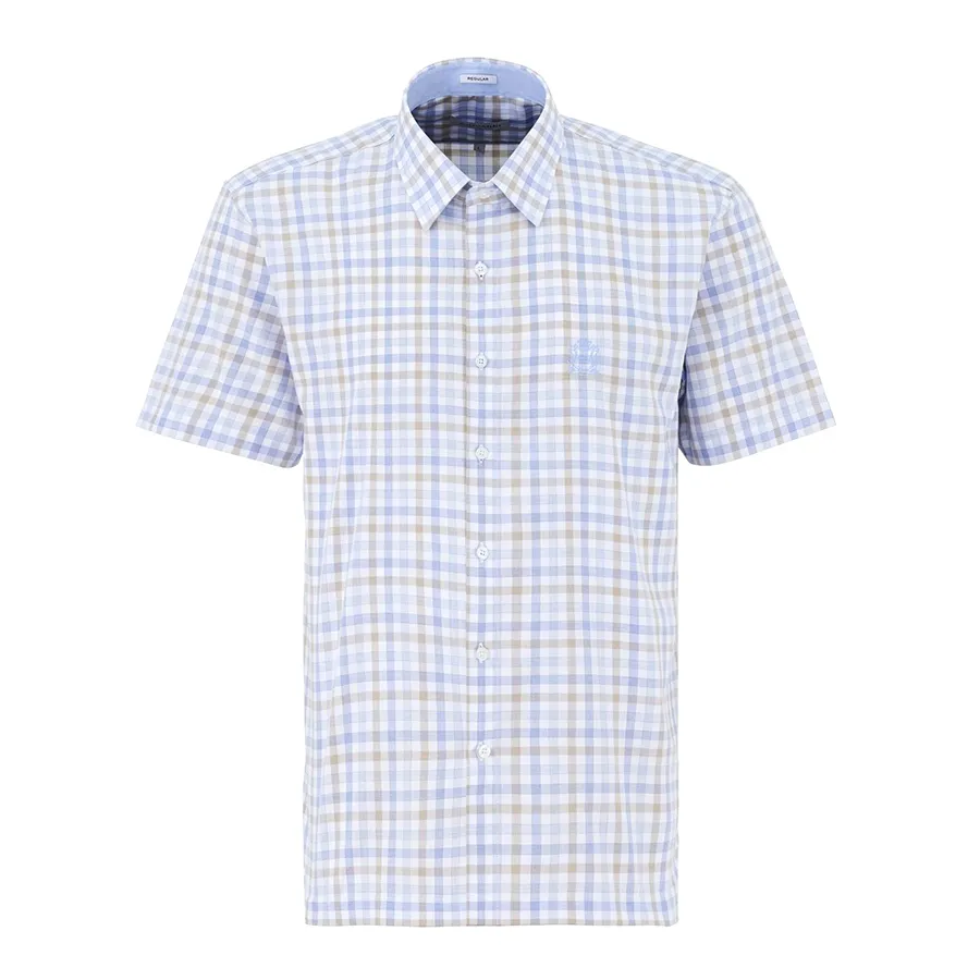 Áo Sơ Mi Cộc Tay Nam Giovanni Regular Fit Shirt GSS0126-1NE Màu Be Kẻ ...