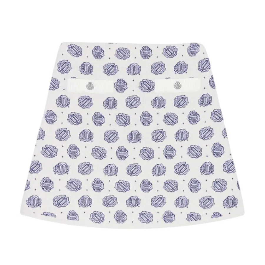 Chân Váy Nữ Maje Logo Monogram Knitted MFFJU01022 Màu Trắng Phối Xanh ...