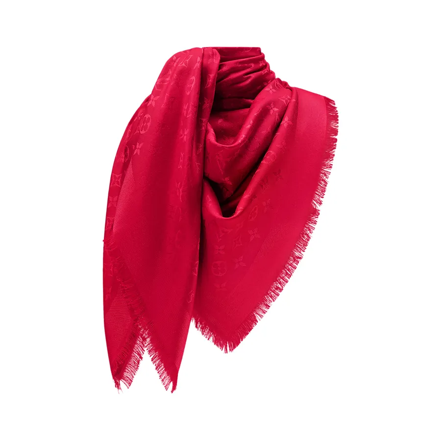 Khăn Quàng Cổ Nữ Louis Vuitton LV Monogram Classic Shawl M76635 Màu Red ...