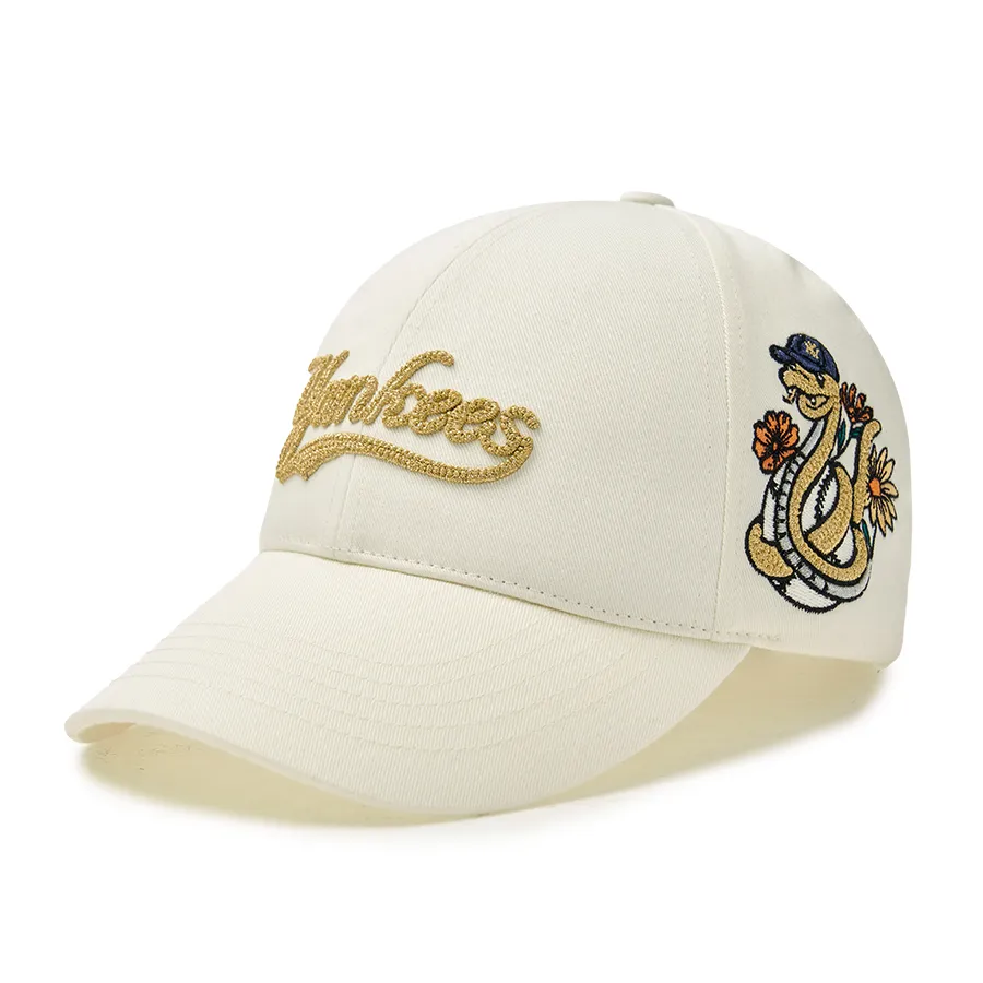 Mũ MLB New Year Snake Structured Ball Cap 3ACPQ015N-50CRM Màu Trắng Kem ...