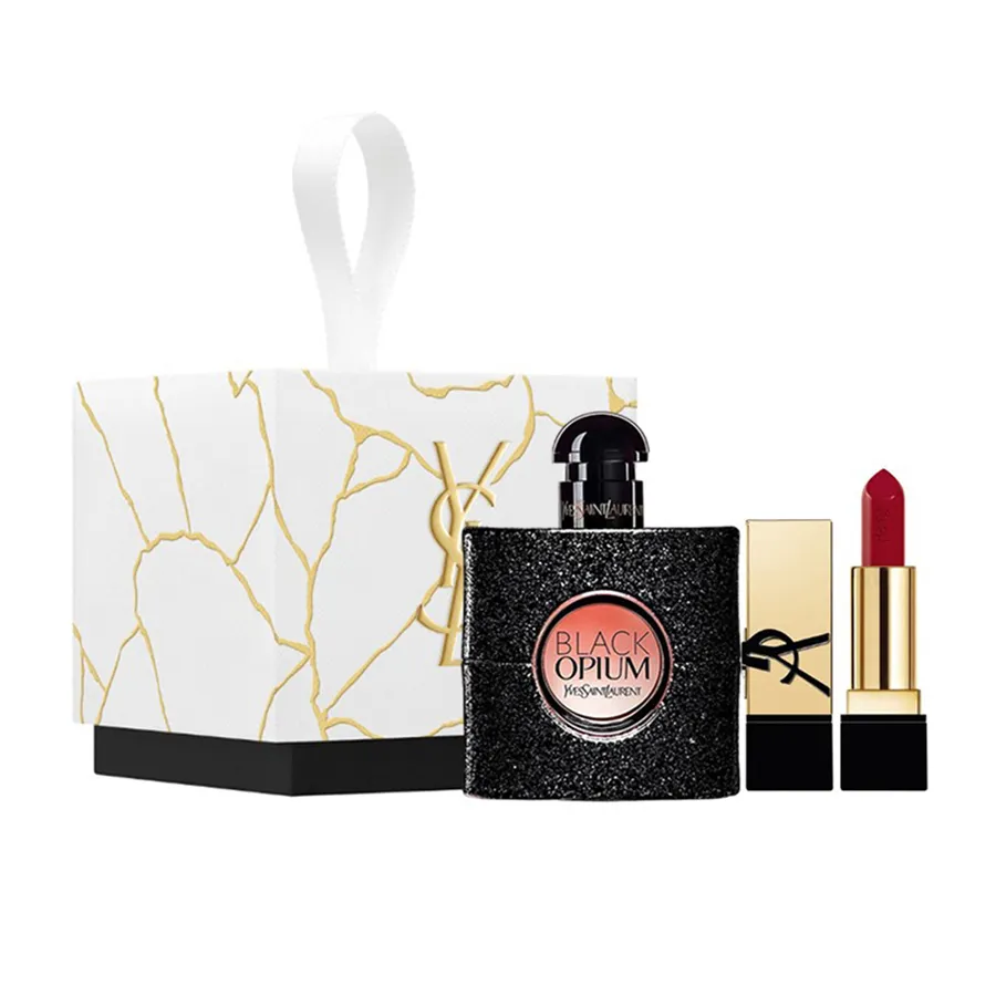 Set Nước Hoa Nữ Yves Saint Laurent YSL (Black Opium EDP 7.5ml + YSL Rouge Muse 1.5g) | Vua Hàng Hiệu