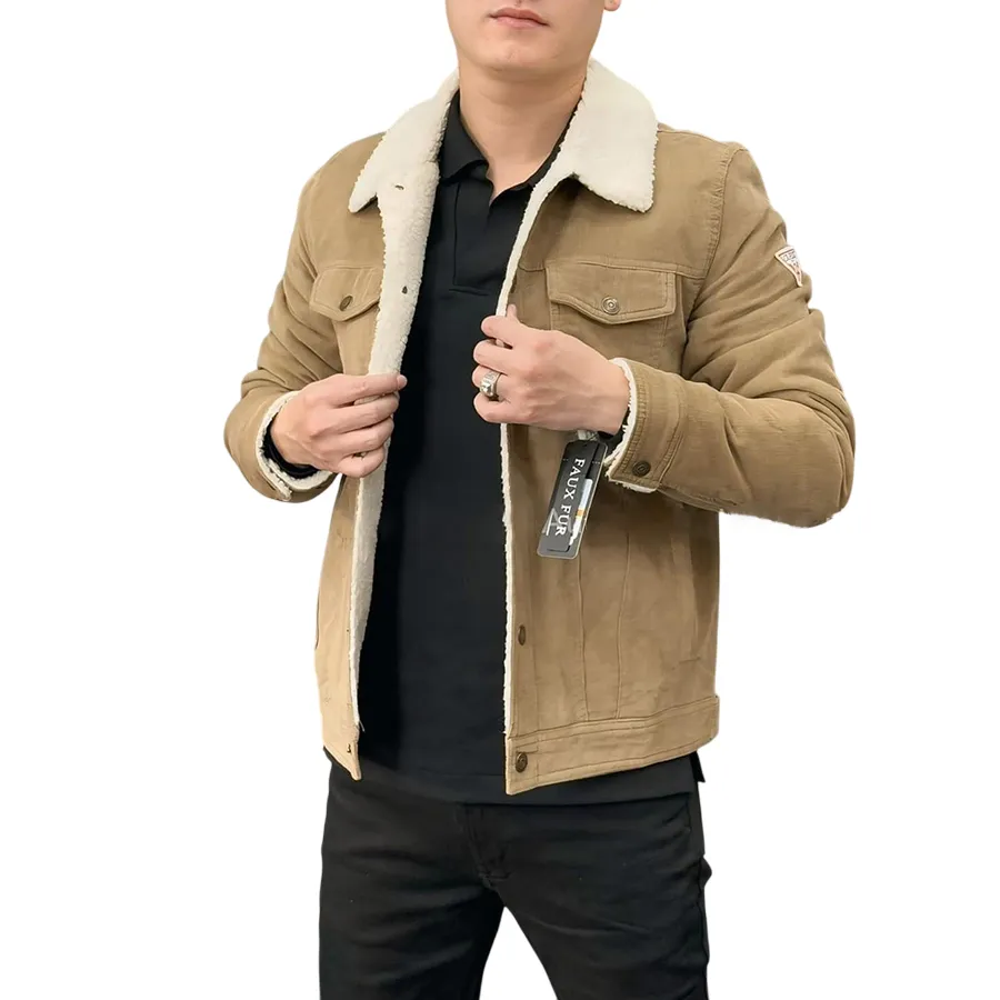 Áo Khoác Nam Guess 119RC222 STN Màu Be Size S | Vua Hàng Hiệu