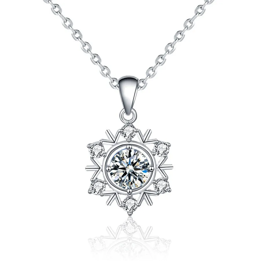 Dây Chuyền Nữ Lili Jewelry Đính Kim Cương Moissanite Hình Bông Tuyết ...