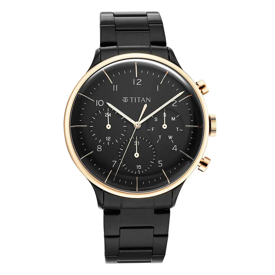 Đồng Hồ Nam Titan Urban Magic Black Dial Analog Stainless Steel Strap ...