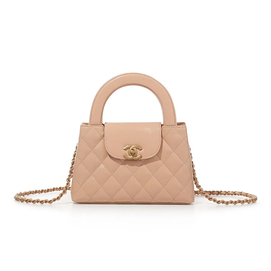 Túi Đeo Chéo Nữ Chanel Beige Quilted Aged Calfskin Mini Kelly Crossbody ...