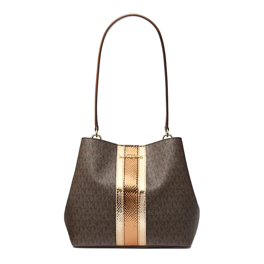 Túi Đeo Vai Nữ Michael Kors MK Pratt Medium Signature Logo And Metallic Shoulder Bag 35F4G3FS2B ...