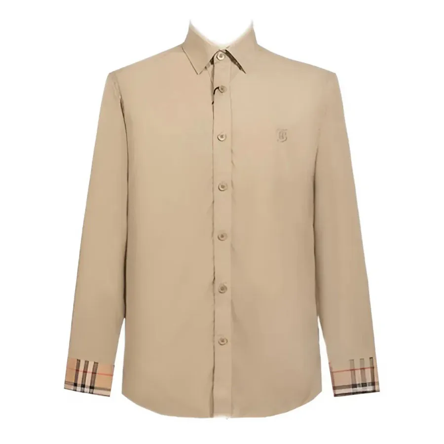 Áo Sơ Mi Nam Burberry Sherwood Soft Fawn Màu Be Size S | Vua Hàng Hiệu