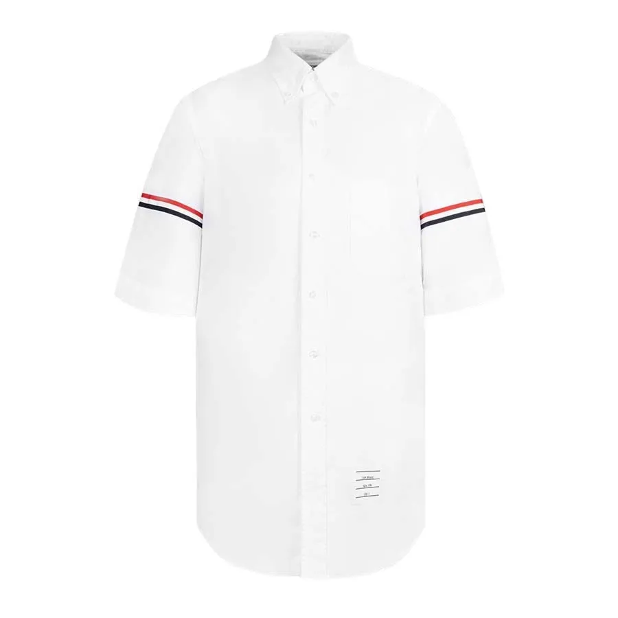 Áo Sơ Mi Nam Thom Browne Three Line Armband Oxford Short Sleeve MWS242A ...