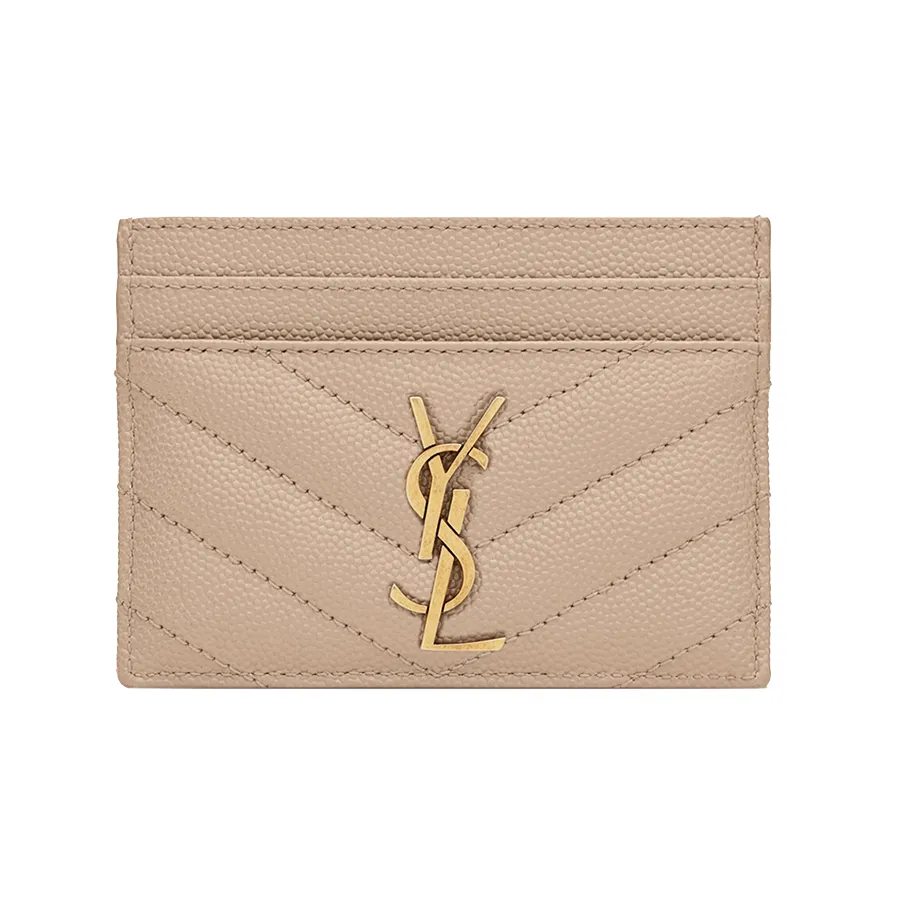 Ví Nữ Yves Saint Laurent YSL Cassandre Matelassé Card Case In Grain De Poudre Leather Màu Be ...