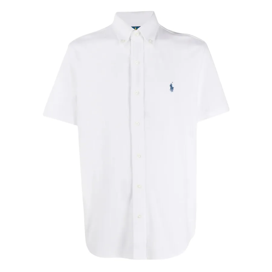 Áo Sơ Mi Cộc Tay Nam Ralph Lauren Featherweight Mesh White With Logo ...