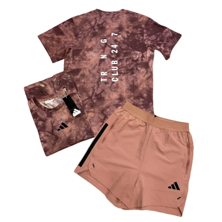 Bộ Quần Áo Cộc Tay Nam Adidas Power 3-Stripes JP3341/JI8207 Màu Hồng ...