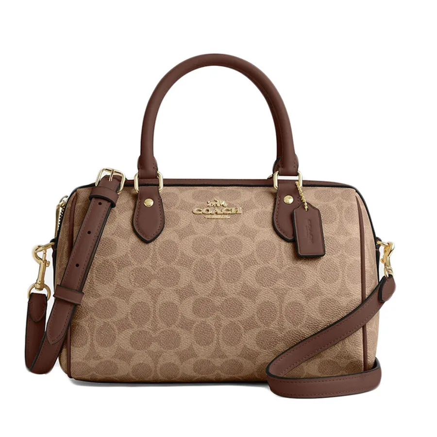 Túi Trống Nữ Coach Rowan Satchel Bag In Signature Canvas CV961 Màu Nâu ...