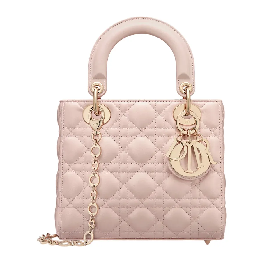 Túi Xách Tay Nữ Dior Small Lady Dior Bag Powder Pink Cannage Lambskin ...