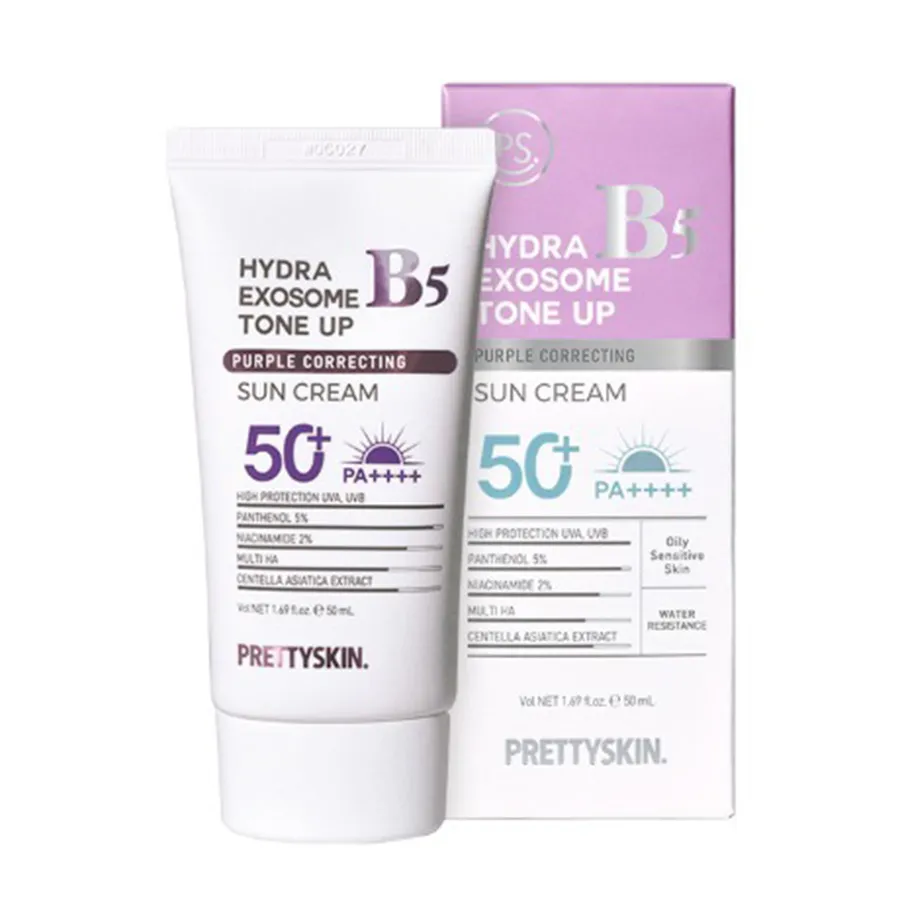 Kem Chống Nắng Pretty Skin Hydra B5 Exosome Tone-Up Purple Correcting Sun Cream SPF50+/PA ...
