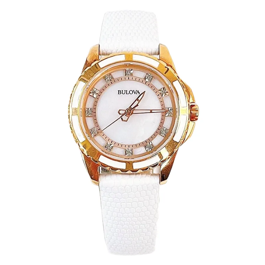 Đồng Hồ Nữ Bulova Quartz 98P119 Màu Trắng - Vàng | Vua Hàng Hiệu