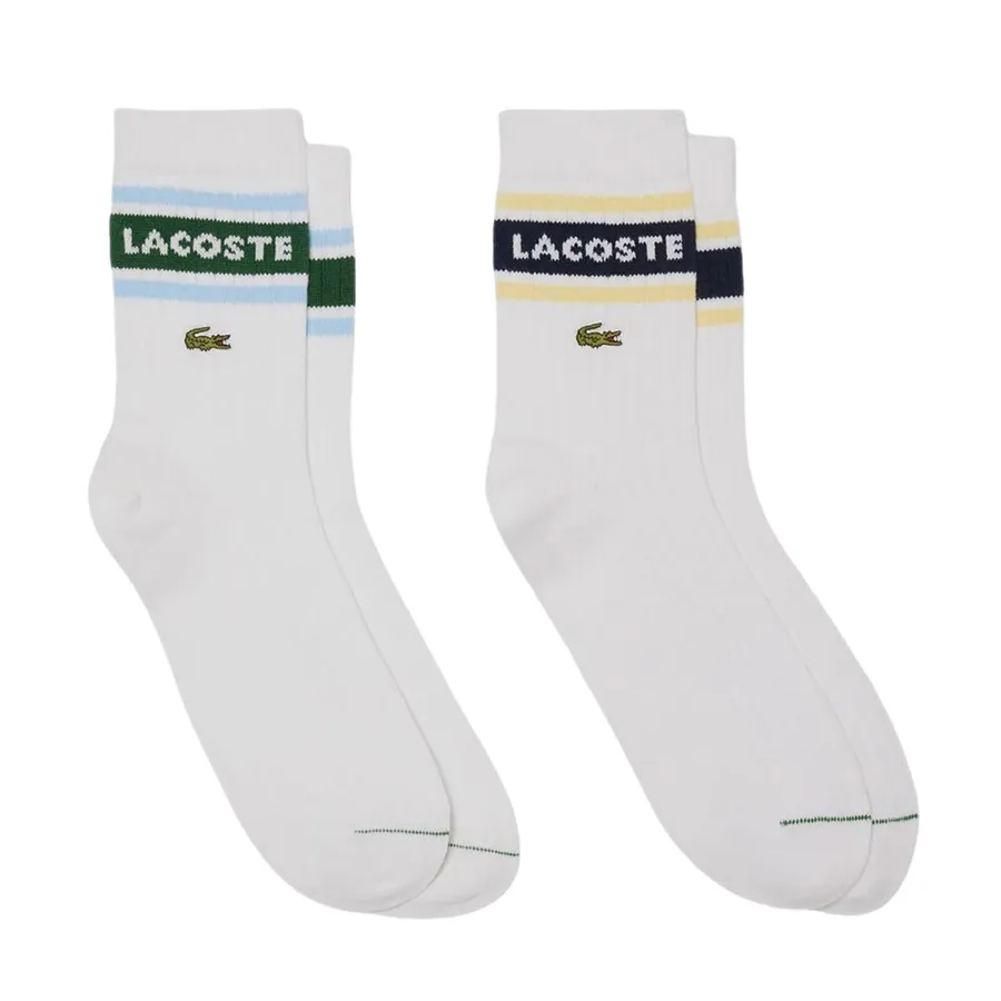 Set 2 Tất Nam Lacoste 2-Pack Ribbed Cotton Socks RA9304 51 FWY Phối Màu Size 39-42 | Vua Hàng Hiệu