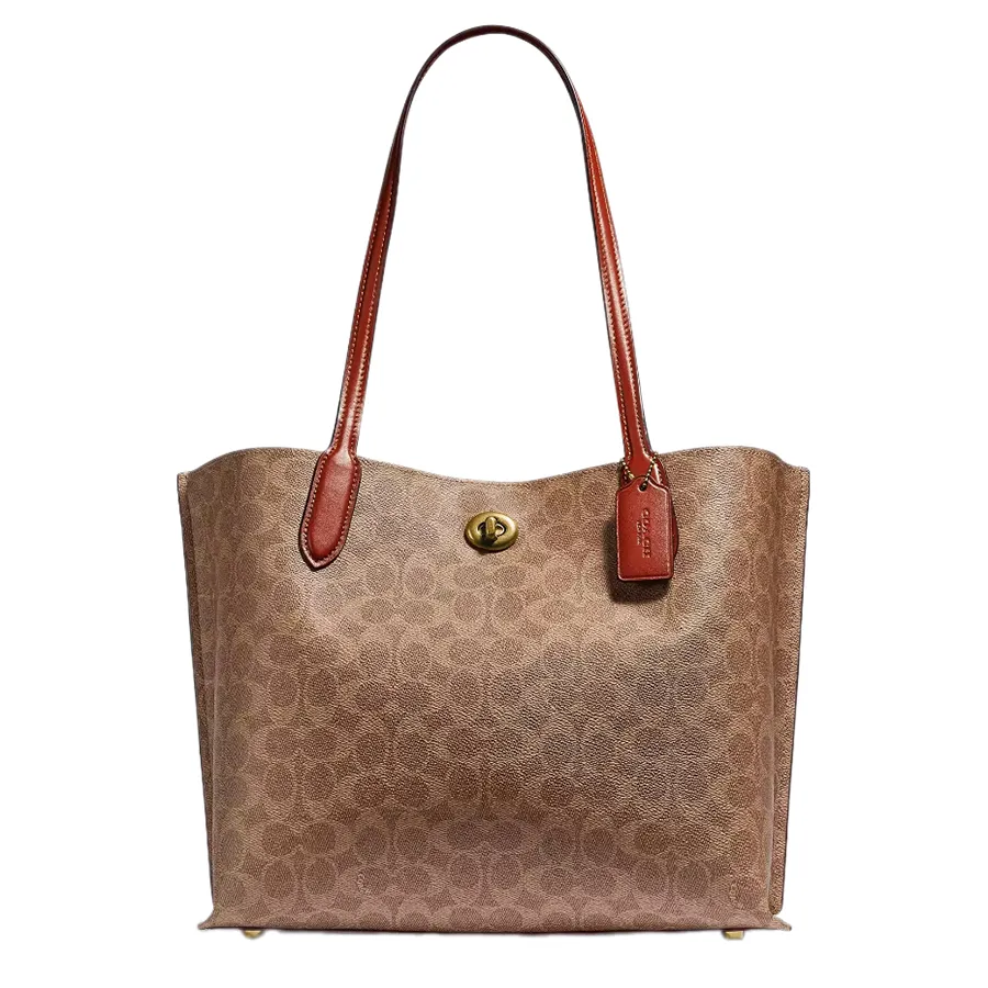 Túi Tote Nữ Coach Willow Tote Bag In Signature Canvas C0693 Màu Nâu ...